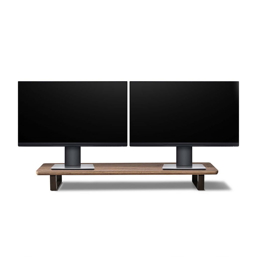 Dual Monitor Stand – Long, American Walnut